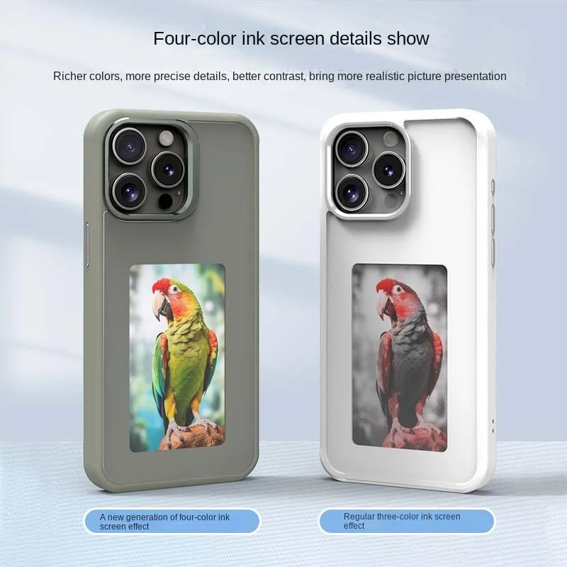 DIY-E-Ink-Screen-NFC-Function-Phone-Case-Four-Color-Display-Wireless ...