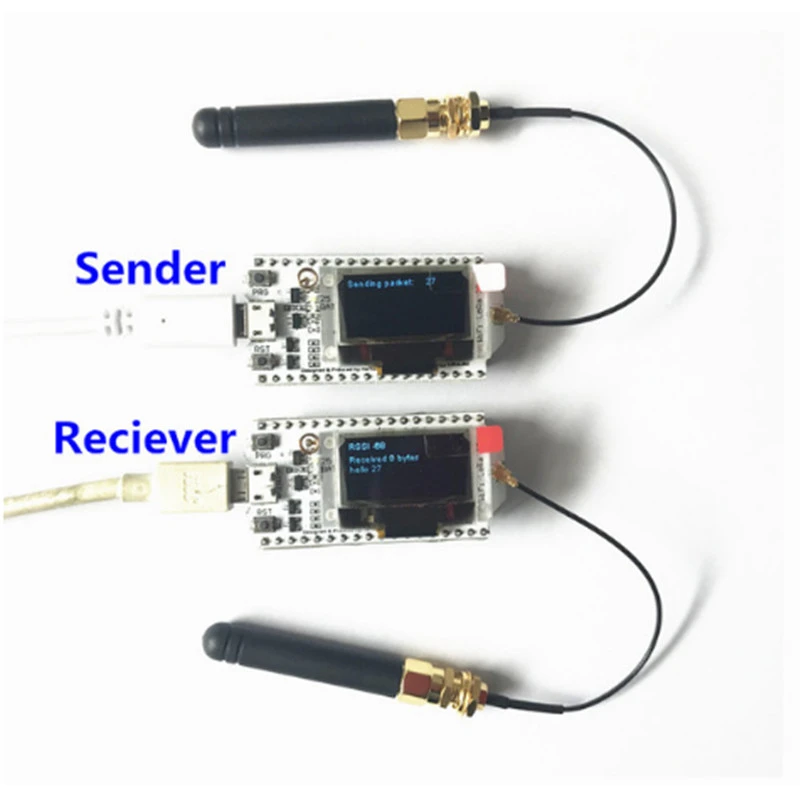 2pcs 868mhz-915mhz Sx1276 Esp32 Lora 0.96 Inch Blue Oled Display Wifi Lora Kit 32 V2 Development ...