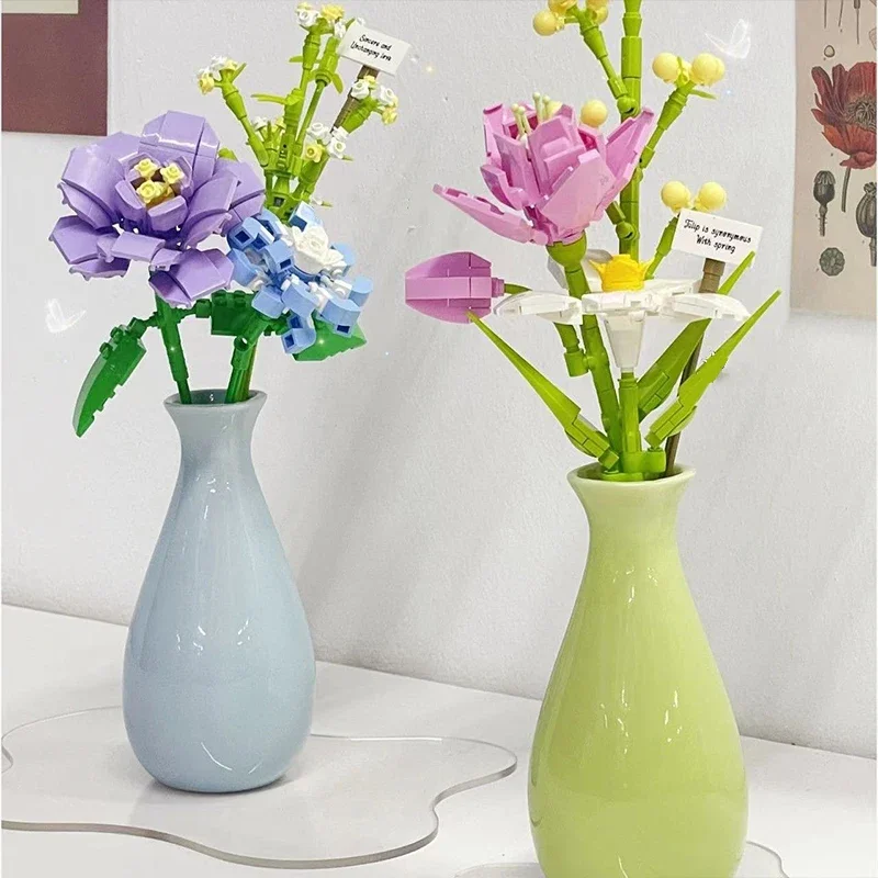 Plant-Flower-Building-Blocks-Sunflower-Lily-Daffodil-Preserved-Flower ...