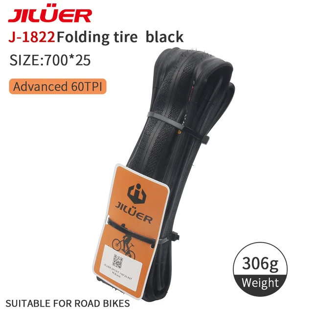 JILUER Road Bike Tire 700X28C/700X25C 60TPI Black and Skin Color ...