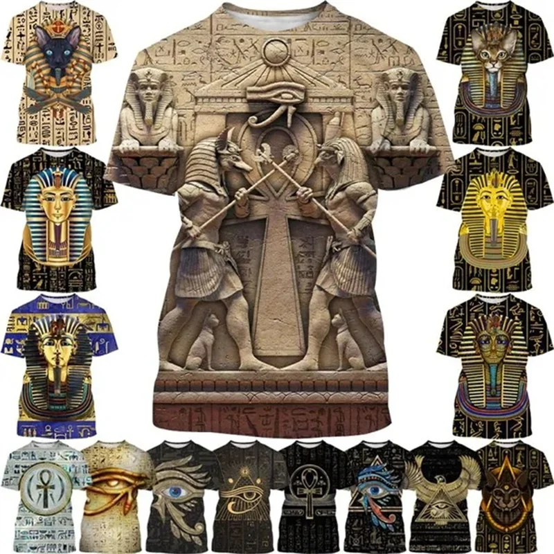 Summer-New-Pharaoh-3D-Print-T-Shirt-Personality-Ancient-Horus-Egyptian ...