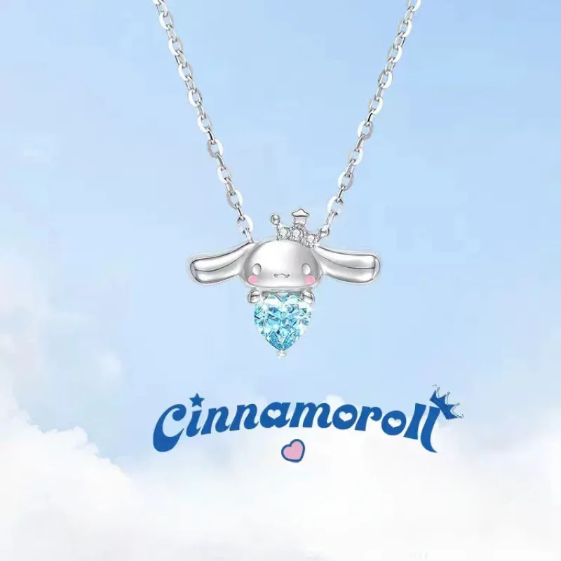 New-Kawaii-Sanliou-Anime-Cinnamon-Roll-Sea-Blue-Heart-Diamond-Necklace ...