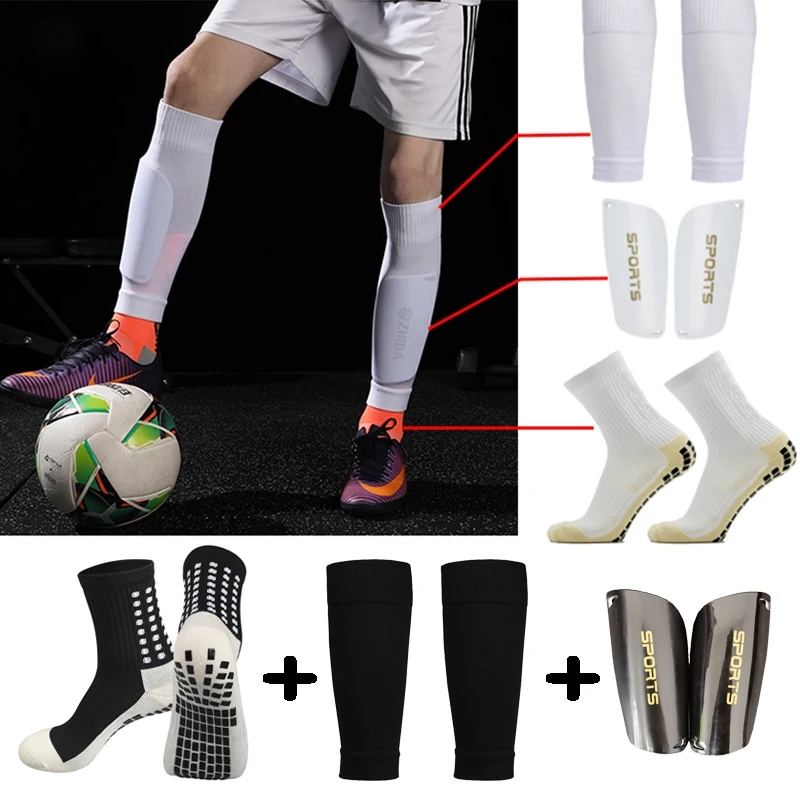 A-Set-Hight-Elasticity-Soccer-Shin-Guard-Sleeve-Adults-Kids-Anti-Slip ...