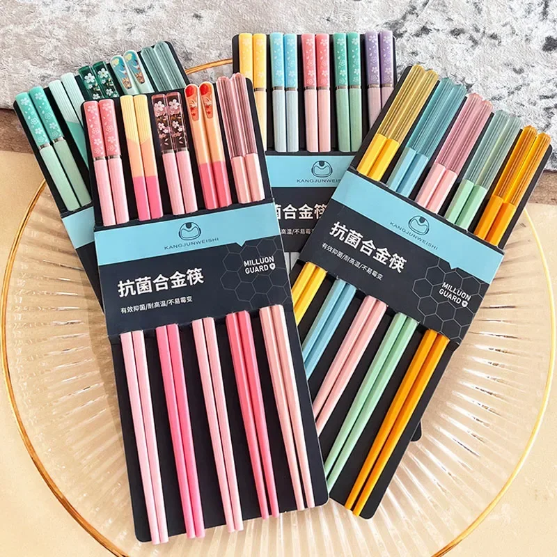 5Pairs-Chinese-Chopsticks-Reusable-Mixed-Color-Chopstick-Sushi-Food ...