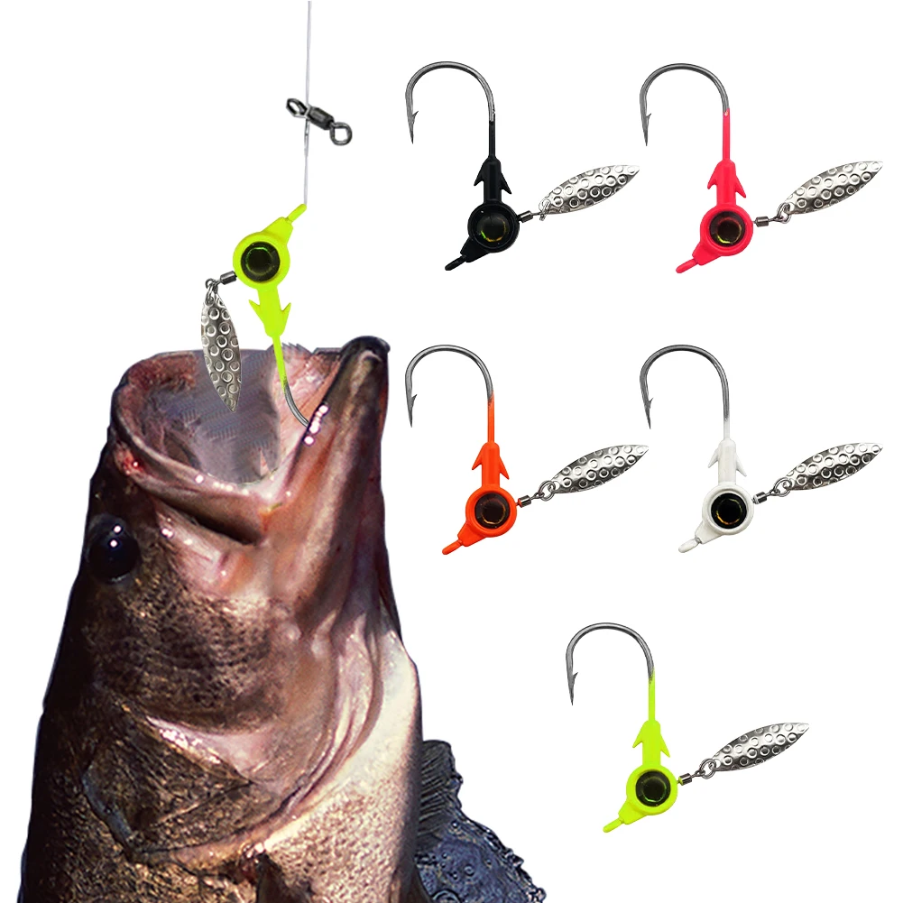 5pcs-Fishing-Jig-Head-Hooks-with-Spinner-Underspin-Fishing-Jig-Heads ...