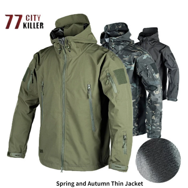 Tactical Jacket Men Shark Skin Soft Shell Military Windproof Waterproof ...