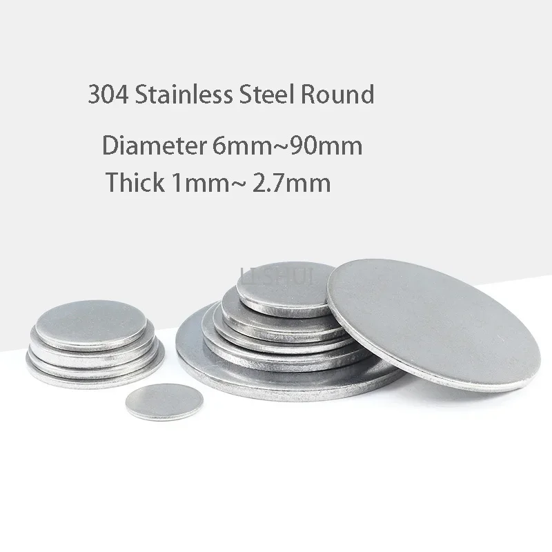 304-Stainless-Steel-Round-Plate-Circular-Sheet-Disc-Solid-Flat-Pad ...