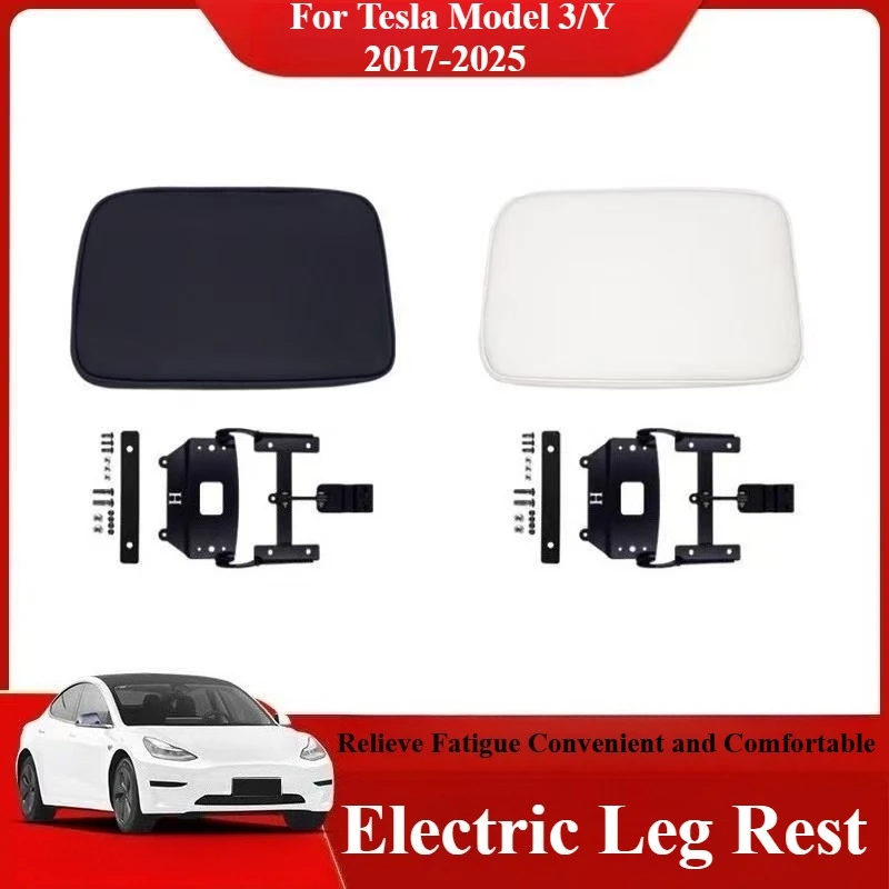 For Tesla Model 3 Y 2017-2025 Car Leather Electric Seat Leg Support ...