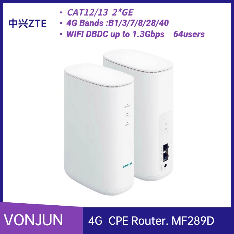 Unlocked ZTE CPE Router MF289D LTE CAT12/13 WIFI 6 UP to 64 Users Optus ...