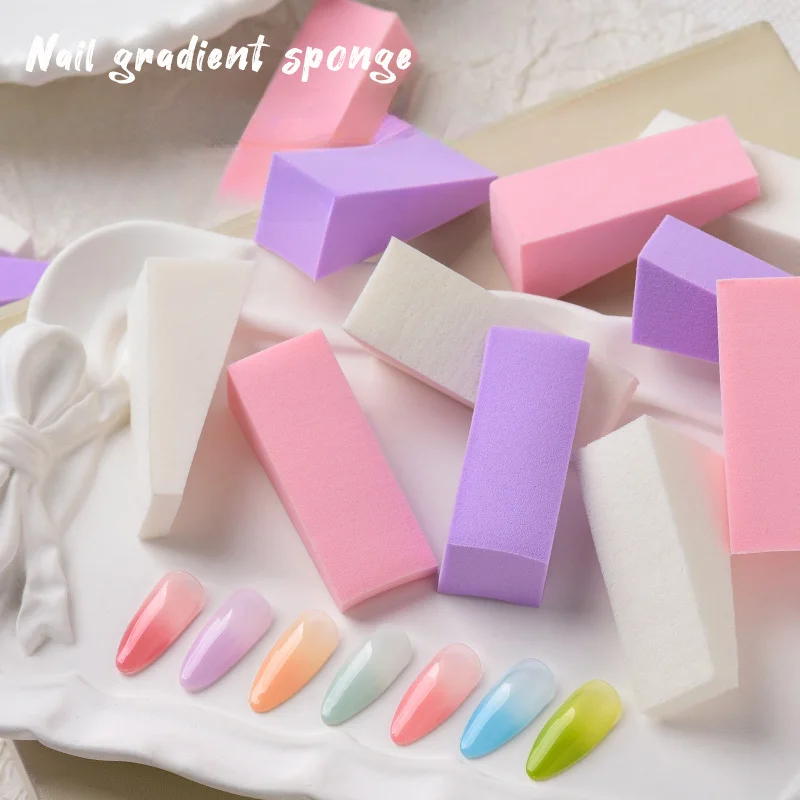 8pcs Set Nail Gradient Sponge Colorful Tofu Blocks Powder Puff Multi ...