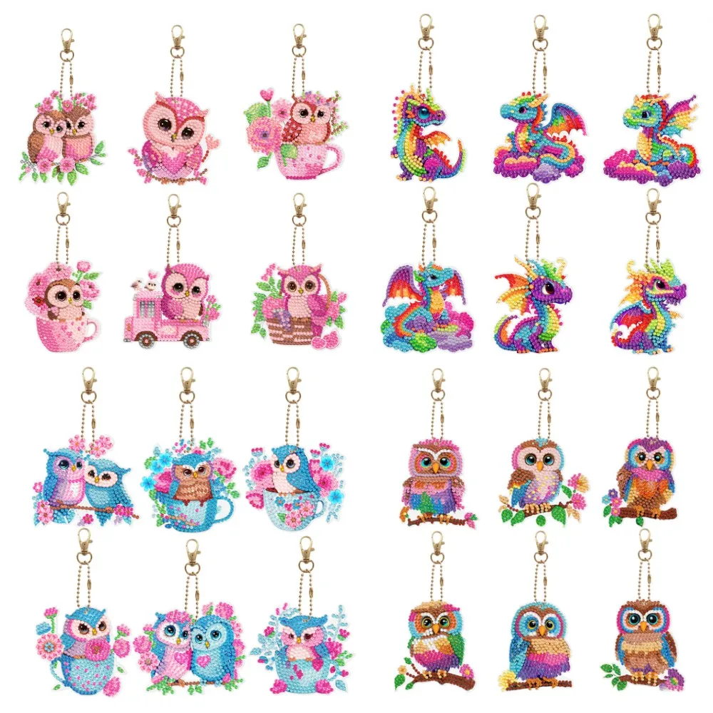 New-Owl-Diamond-picture-keychain-DIY-Mosaic-embroidery-backpack-pendant ...