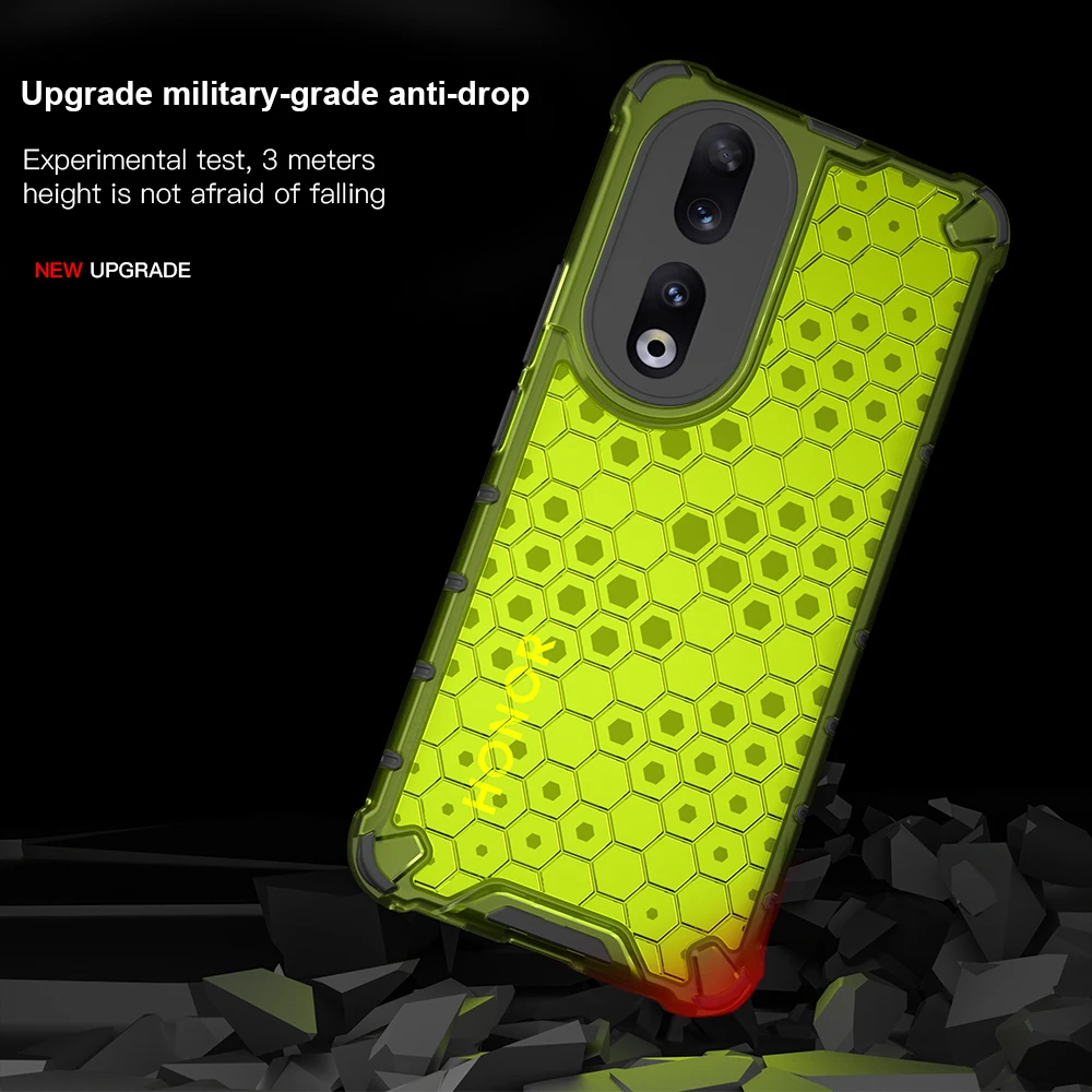 Rugged Honeycomb Shockproof Armor Case for Honor 70 (Dark Grey)