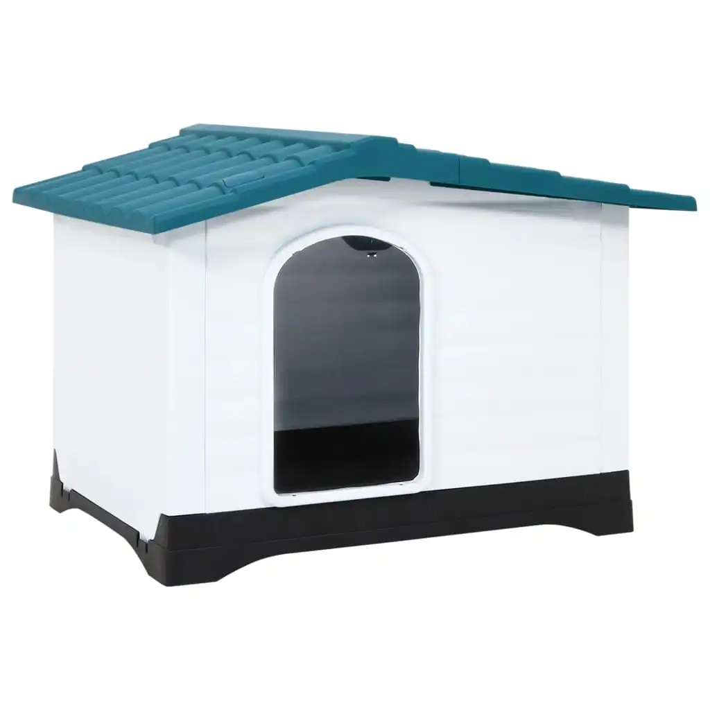 Dog Kennel Blue 90.5x68x66 cm Polypropylene Warm Pet Kennel Sturdy Blue ...