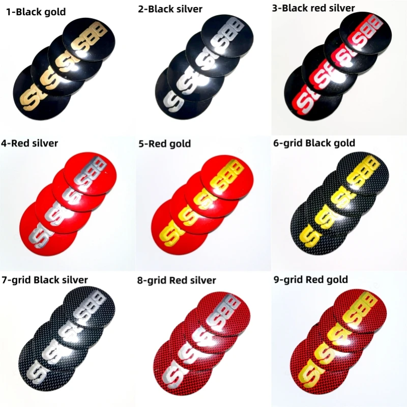4pcs-56mm-60mm-65mm-70mm-Black-Silver-RED-Gold-BBS-badge-Superior ...