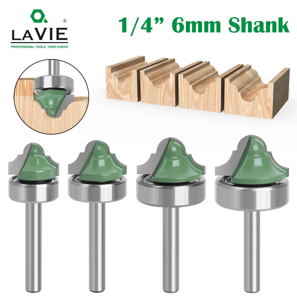 LAVIE-4pcs-Set-6-35mm-Shank-Double-Roman-Ogee-Edging-Router-Bit-Bearing ...