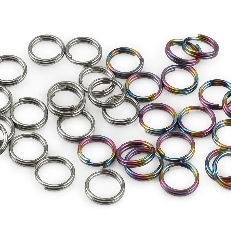 10pcs-LOT-10mm-Titanium-Alloy-Keyrings-EDC-Outdoor-Small-Tool-Key-Ring ...