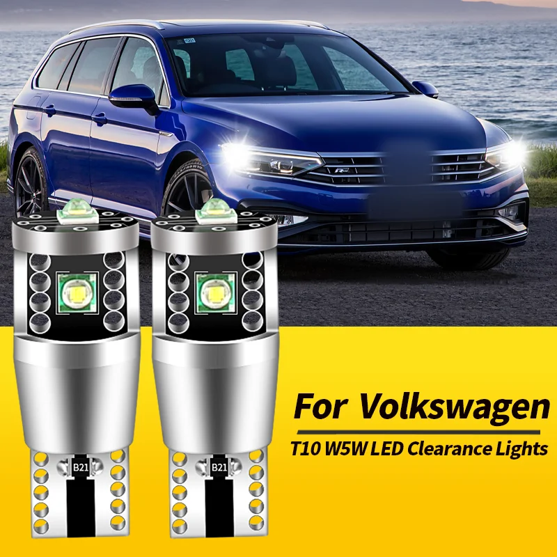 2PCS T10 W5W LED Clearance Lights Canbus For VW Passat B5 B5.5 B6 B7 B8 ...
