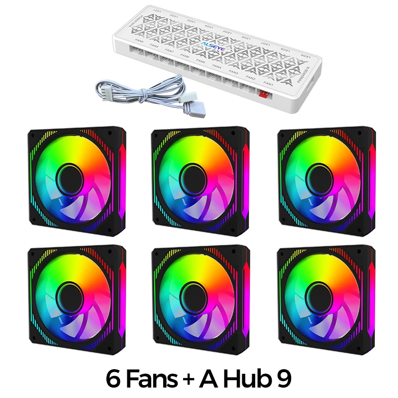 ALSEYE-6Pcs-Set-Mirror-120mm-Fan-ARGB-4-Pin-PWM-Millilayer-Mirror ...