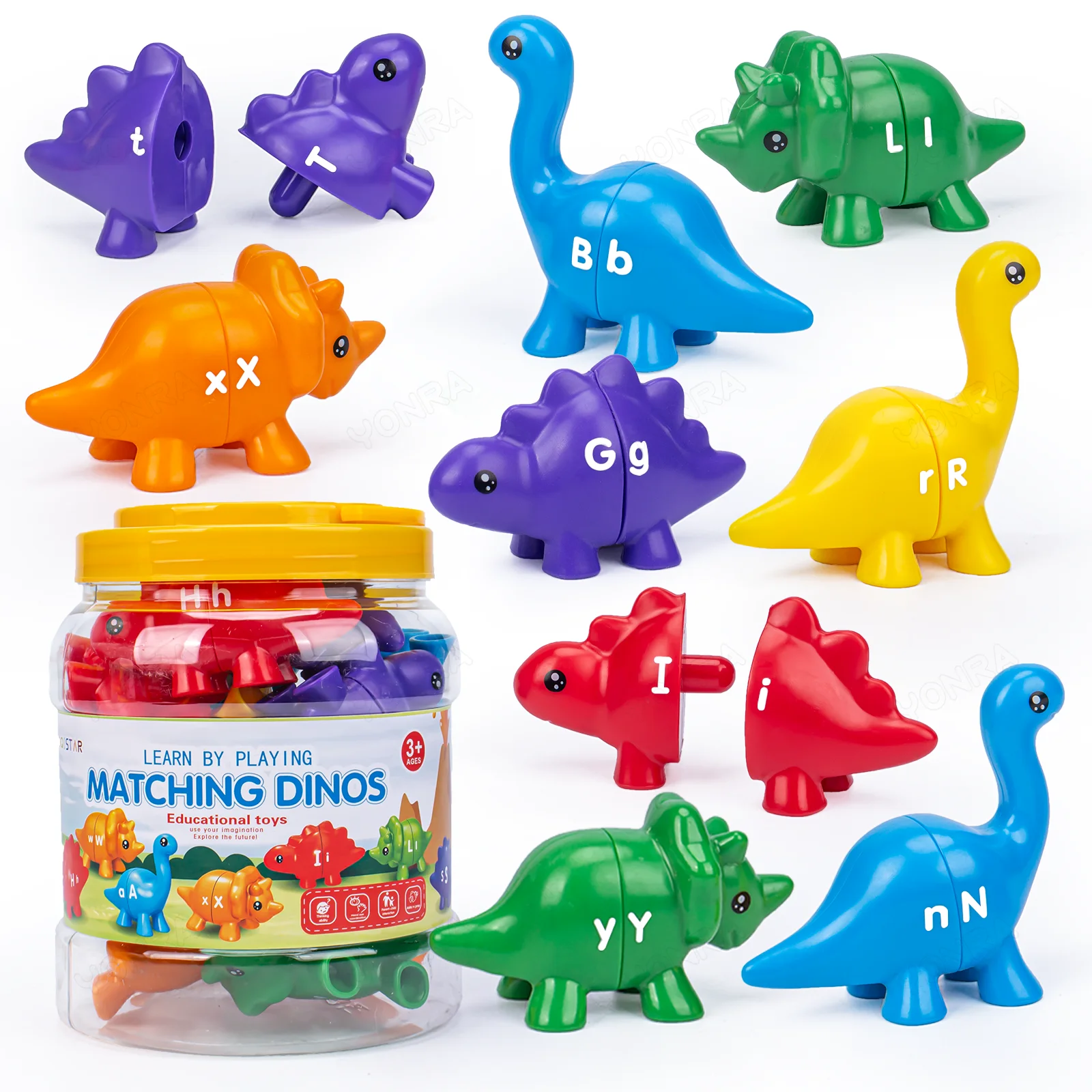 Matching-Dinosaur-Toy-With-storage-bucket-Montessori-Toys-for-Kids ...