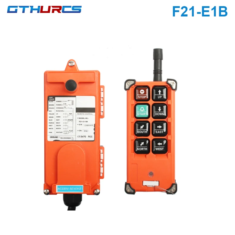 F21-E1B 220V 380V 110V 12V 24V La télécommande industrielle bascule 1 émetteur + 1 récepteur F21 E1B