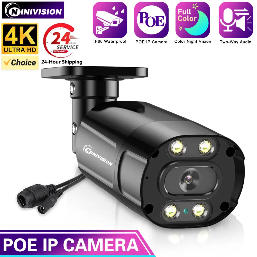 Full-Color-Night-Vision-POE-Security-Camera-4K-Outdoor-Metal-Two-Way ...