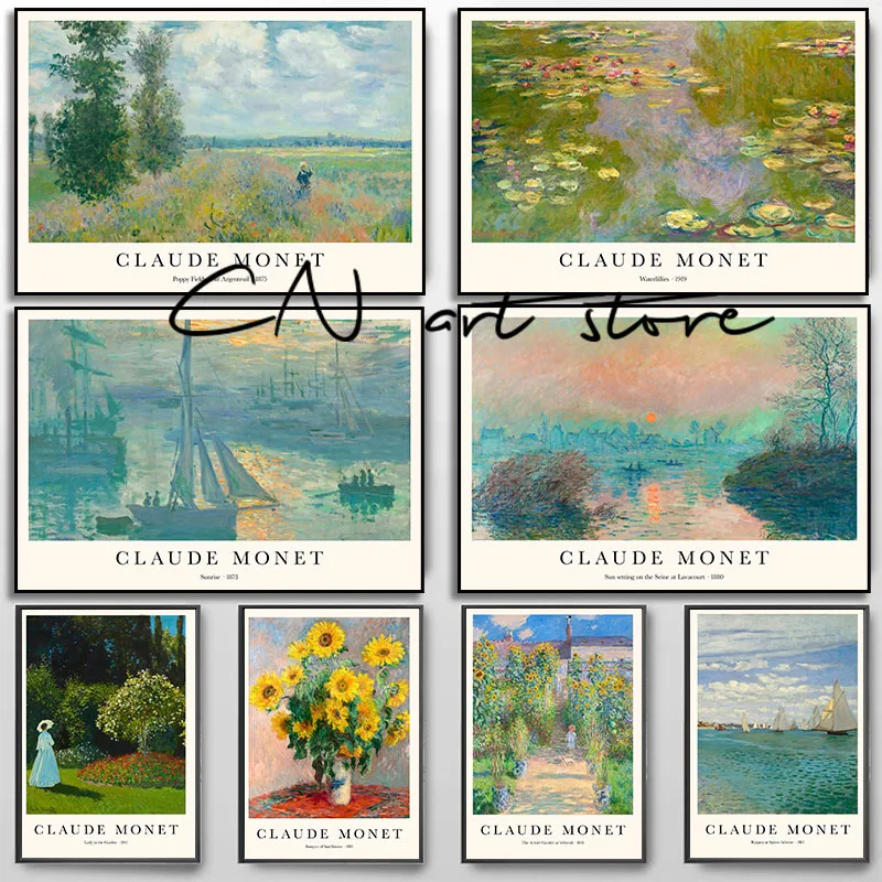 Classic Claude Monet Artworks Spring Fruit Trees,Waterlillies Landscape ...