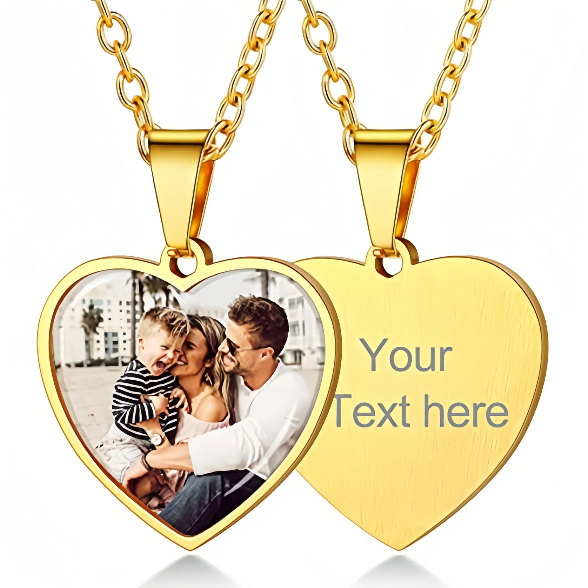 Amaxer, joyería personalizada con colgante de corazón, cadena de ...