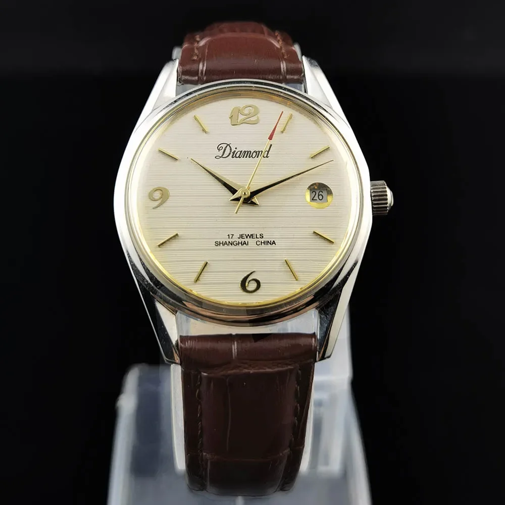 36mm-Simple-Retro-Shanghai-Diamond-Brand-Mechanical-Watch-Manual ...