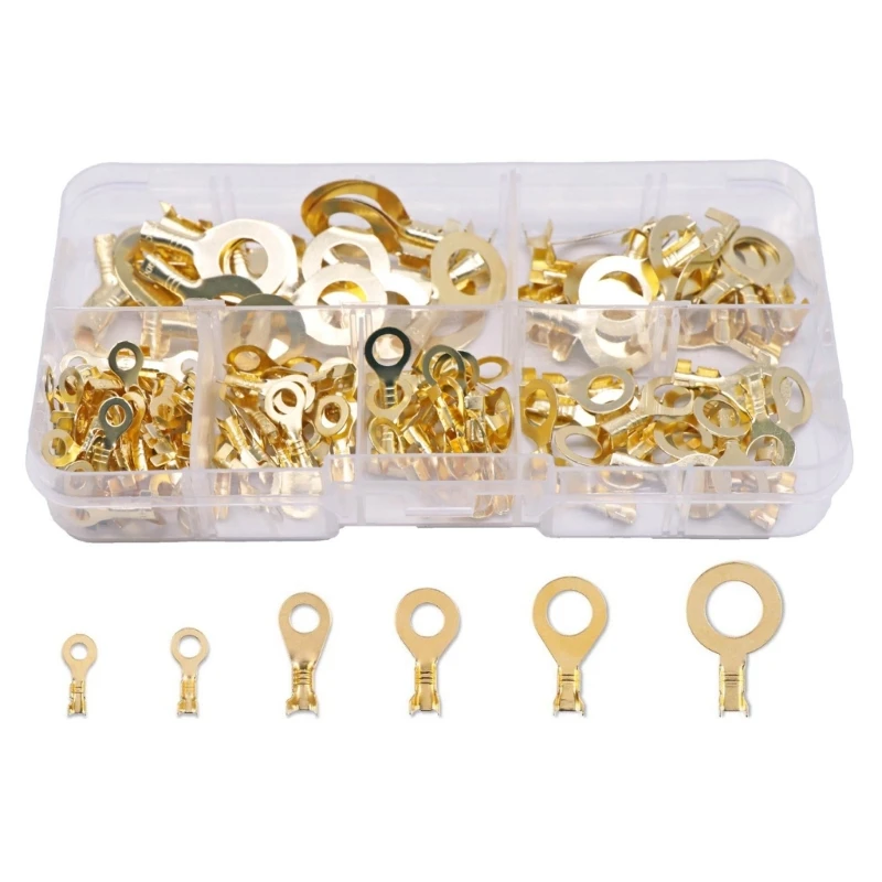 150Pcs-Rings-Terminals-Wire-Connectors-O-Type-Rings-Lugs-Crimp-Cable ...