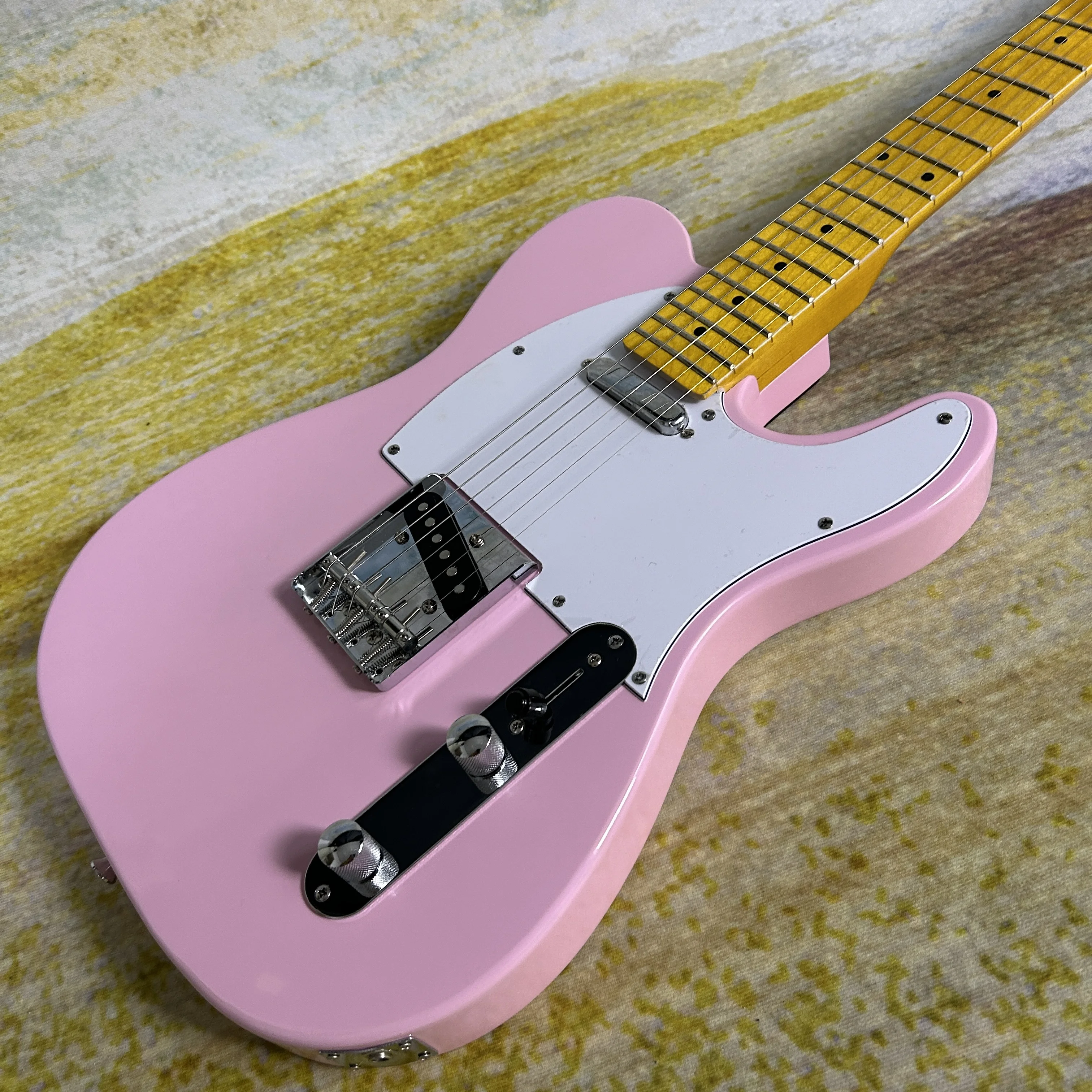 TL Electric Guitar Mahogany Body Pink Version Maple Fingerboard Chrome ...