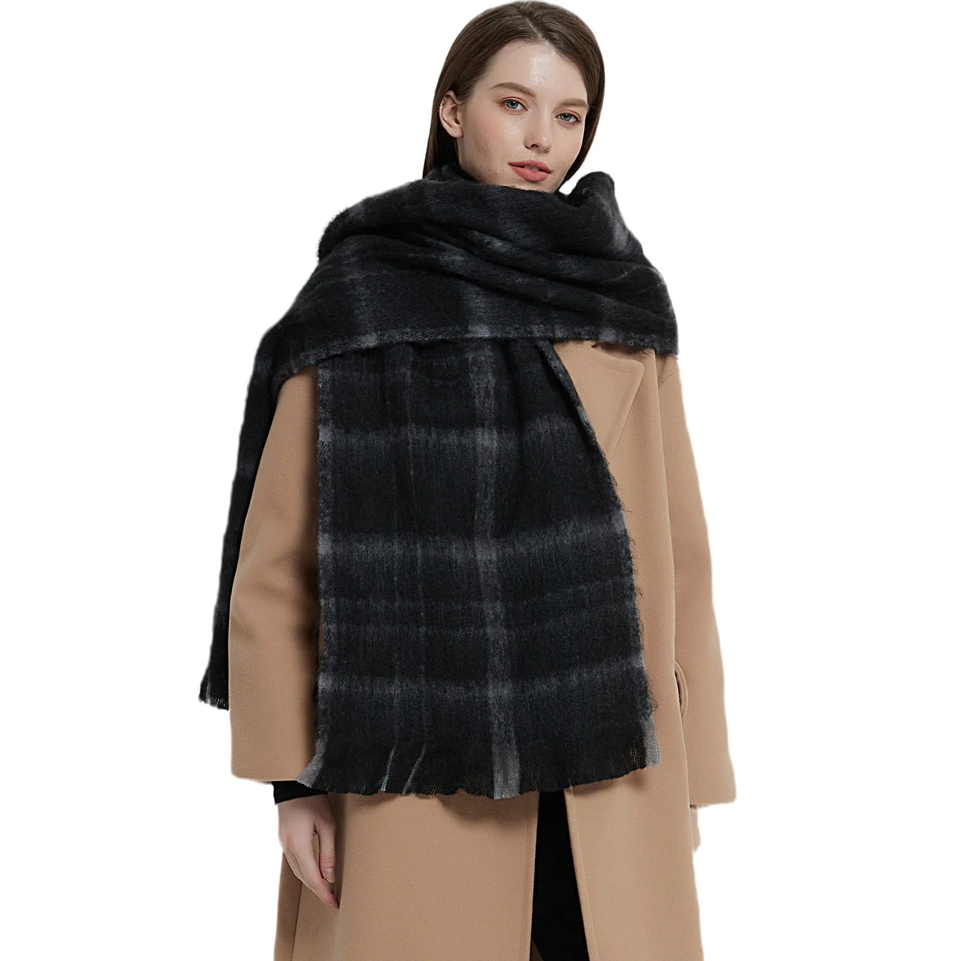 Black-New-Autumn-Winter-Male-Female-Student-Scarf-Knitted-Fashion-Girl ...