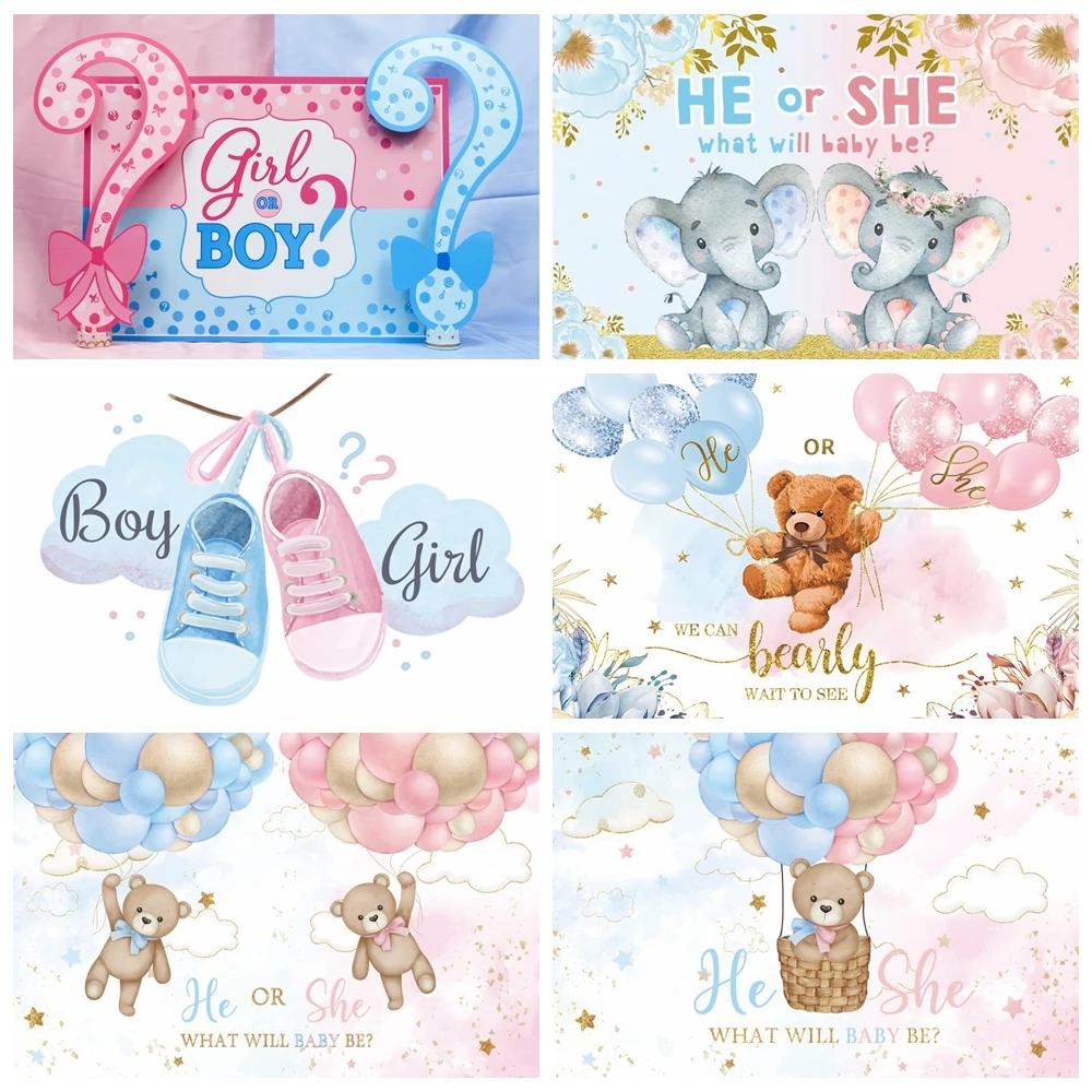 Gender-Reveal-Party-Boy-Or-Girl-Photocall-Backdrop-Newborn-Baby-Shower ...