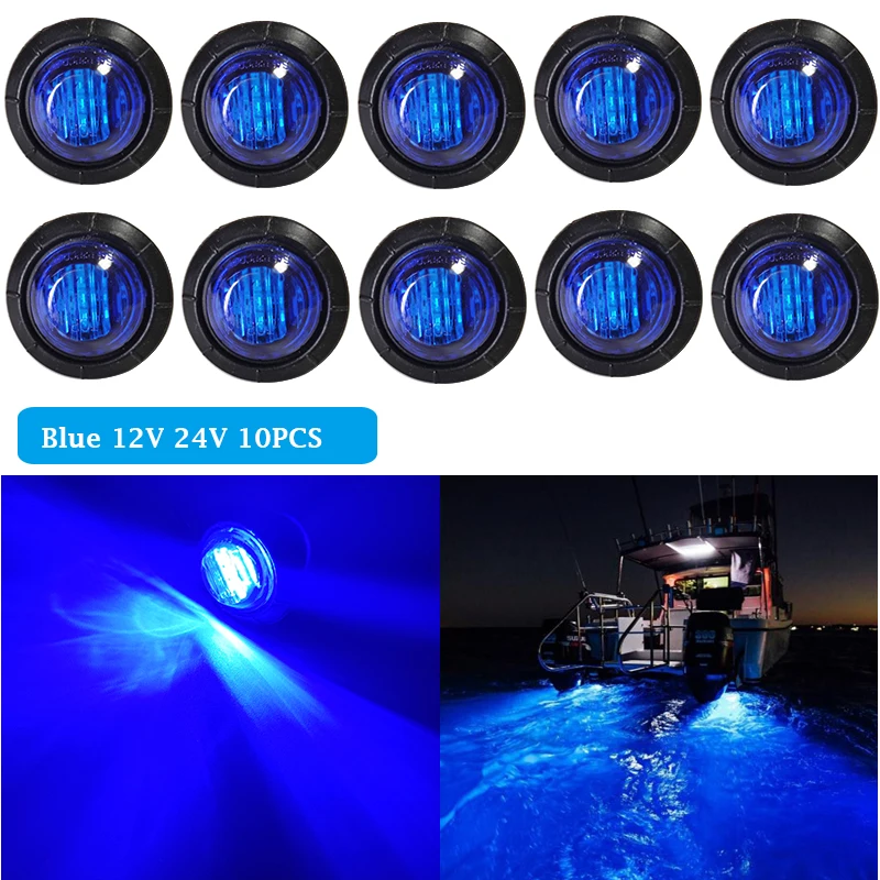 10Pcs-12V-24V-Marine-Boat-Transom-LED-Stern-Light-Round-LED-Tail-Lamp ...