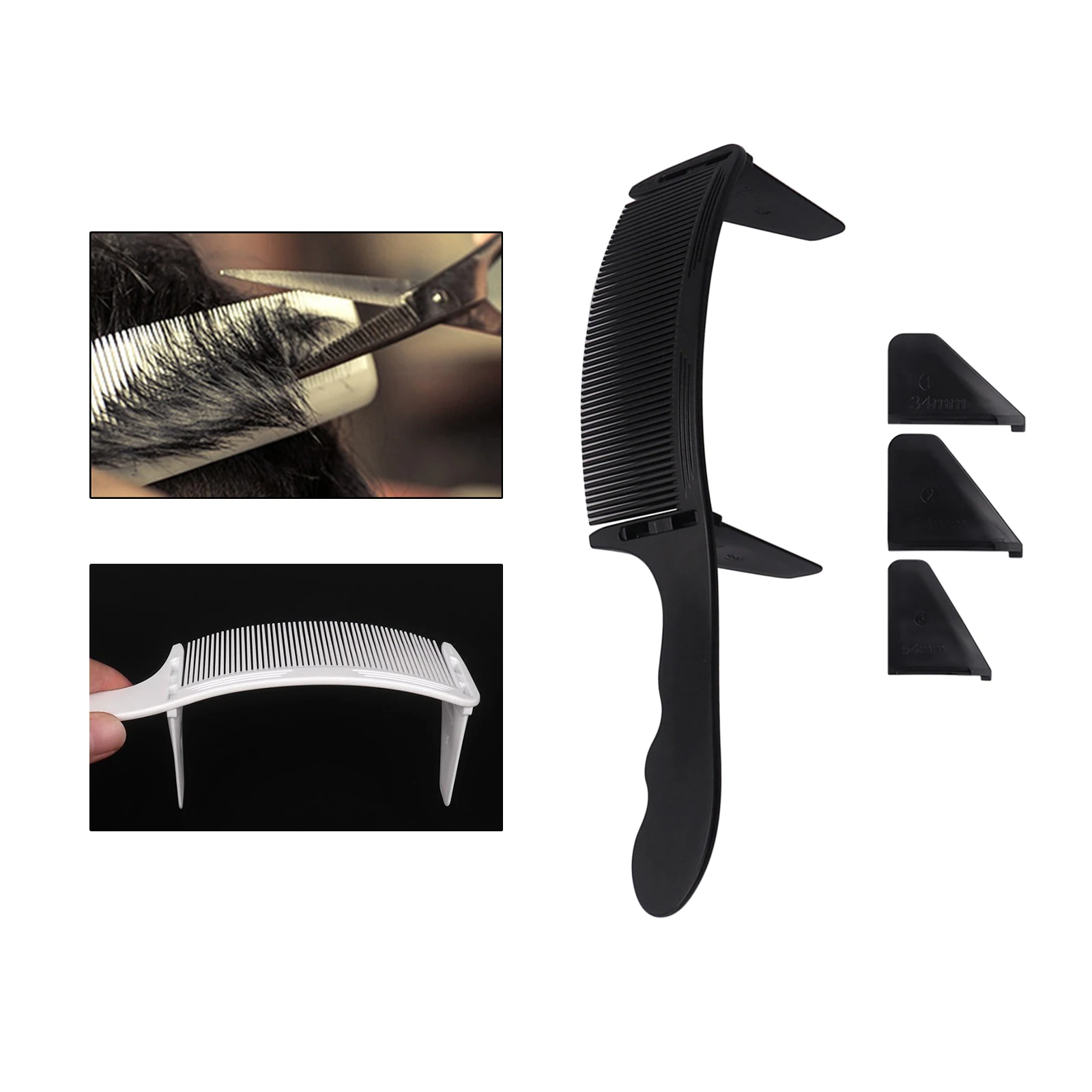 Professional-Hair-Cutting-Comb-with-3-Brackets-Hair-Cutting-Curved ...