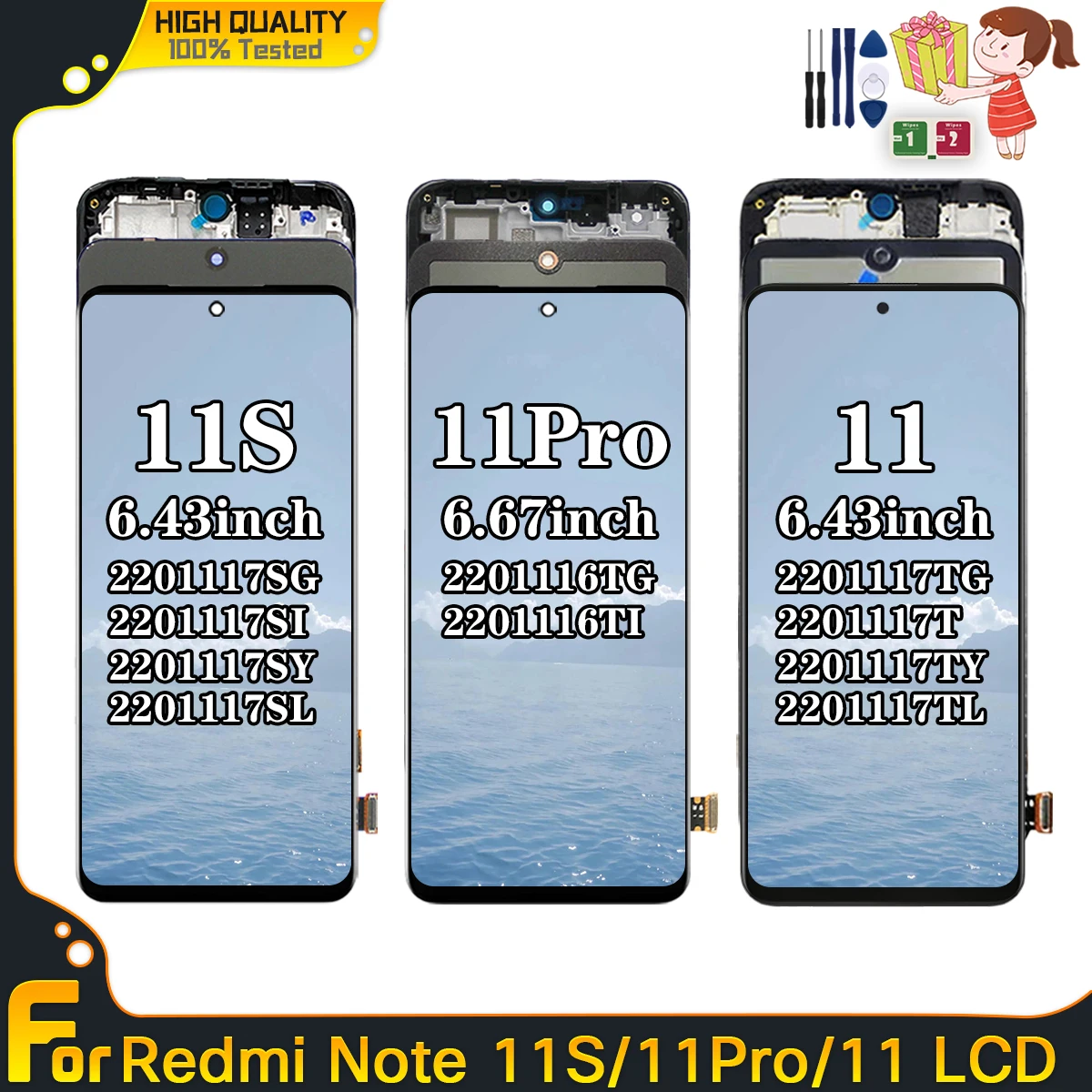 TFT Original para Redmi Note 11 11S, pantalla táctil LCD 2201117TG ...
