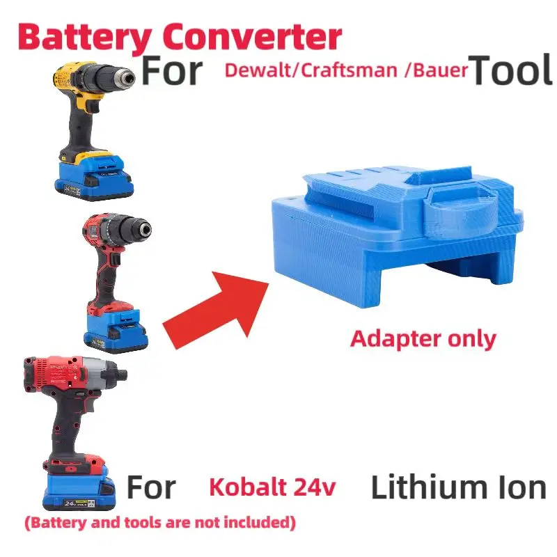 Battery-Adaptor-For-Kobalt-24v-Lithium-ion-Conversion-To-For-Dewalt ...