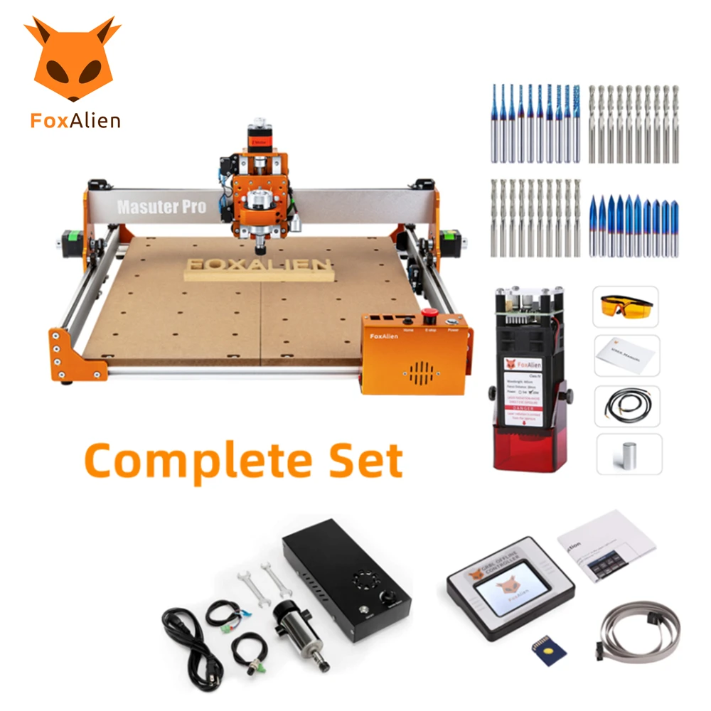 FoxAlien CNC Router Maschine Masuter Pro Komplette Set, Alle Aluminium Rahmen CNC Fräsen ...
