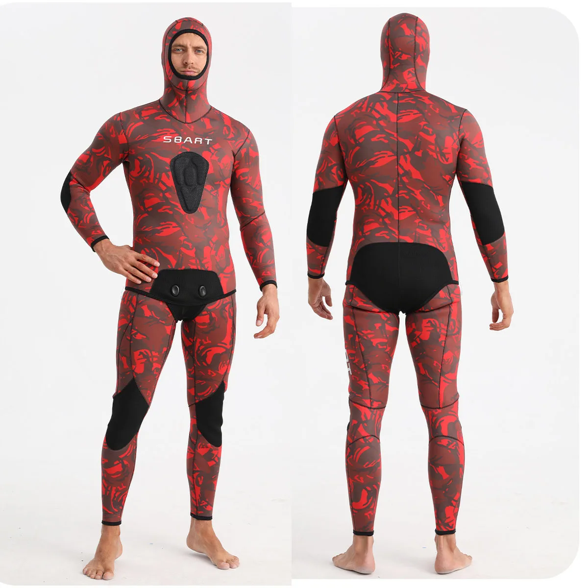 Open-Cell-Camo-Spearfishing-Wetsuits-Men-3mm-Neoprene-2-Pieces-Hooded ...