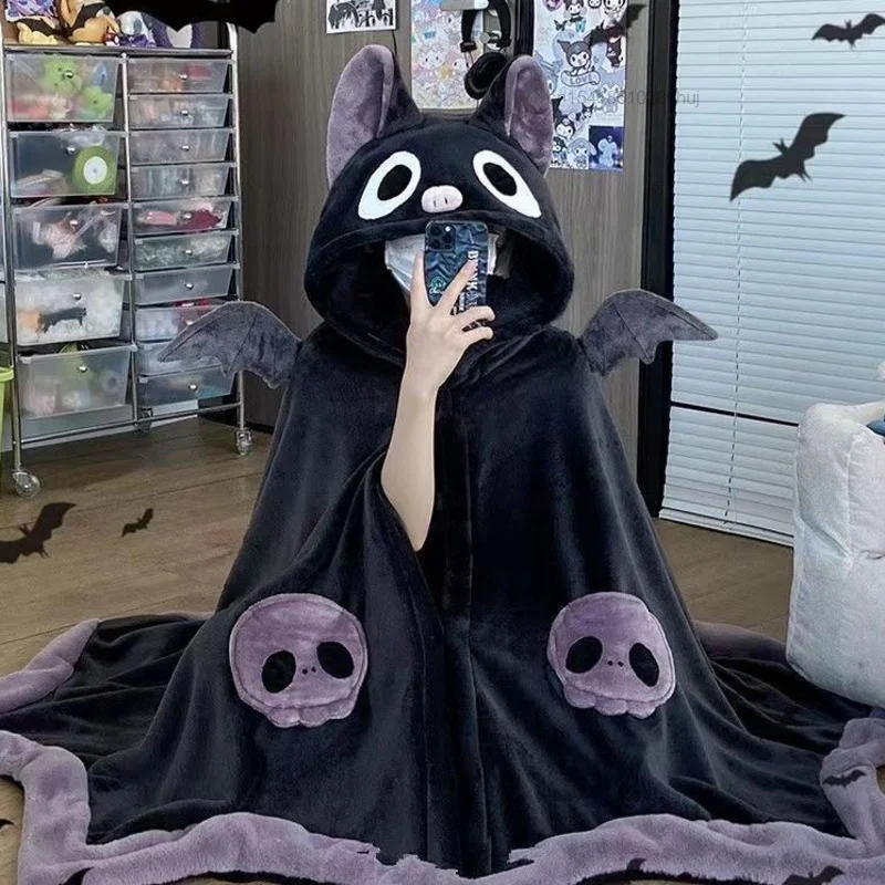 Kawaii-Cartoon-Bat-Y2k-Plush-Pajamas-Anime-Cloak-Sleepwear-Costume ...