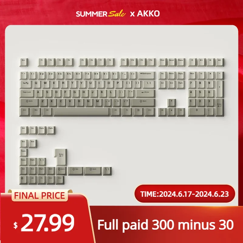 Akko-Warm-Cool-Grey-Set-132-key-Cherry-Profile-Keycaps-Set-PBT-Double ...