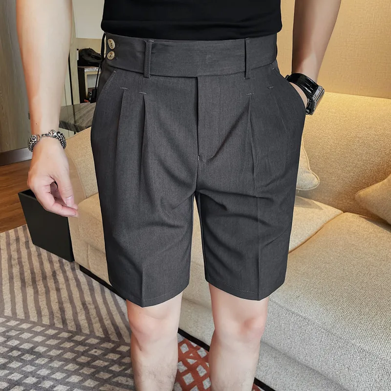 Big-Size-Summer-Suit-Shorts-For-Men-High-Quality-Plain-Color-Knee ...