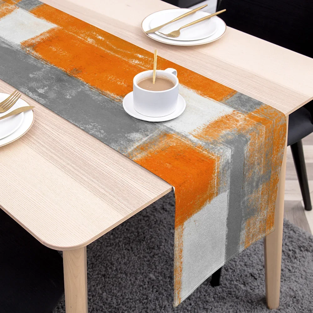 33-180cm-Burlap-Abstract-Graffiti-Table-Runner-Modern-Art-Kitchen ...