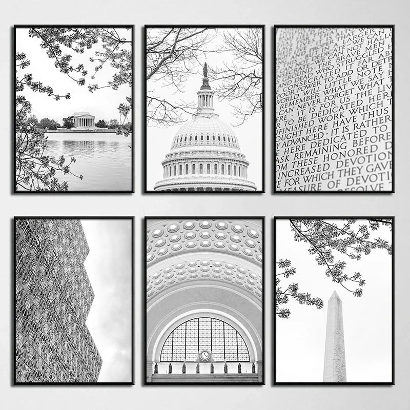 Washington-DC-Black-and-White-Monuments-Gettysburg-Travel-Posters ...