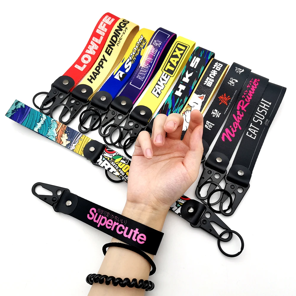 Hot-Car-keytags-Strap-keychian-JDM-Nylon-Webbing-Fake-Taxi-Strap ...