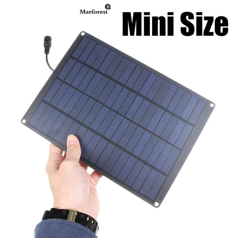 12V 20W Solar Panel With Charge Clip Charger Portable Outdoor Camping ...