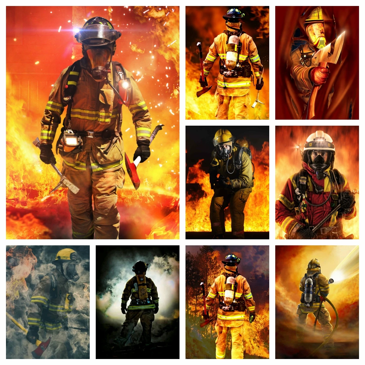 5D-Full-Square-Round-Drill-Firefighter-Painting-Diamond-Embroidery-Kit ...