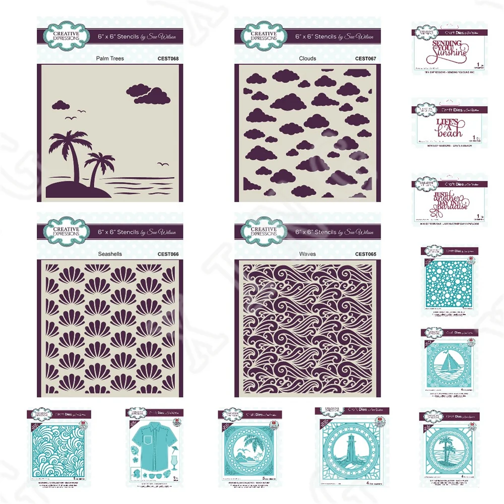 2022-New-Clouds-Trees-waves-Sailboat-Lighthouse-Metal-Cutting-Dies ...