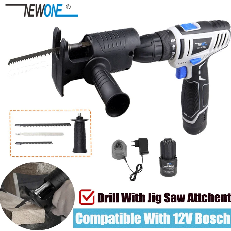 NEWONE 12V Cordless Power Drill With Jig Saw Attachment Modified To ...
