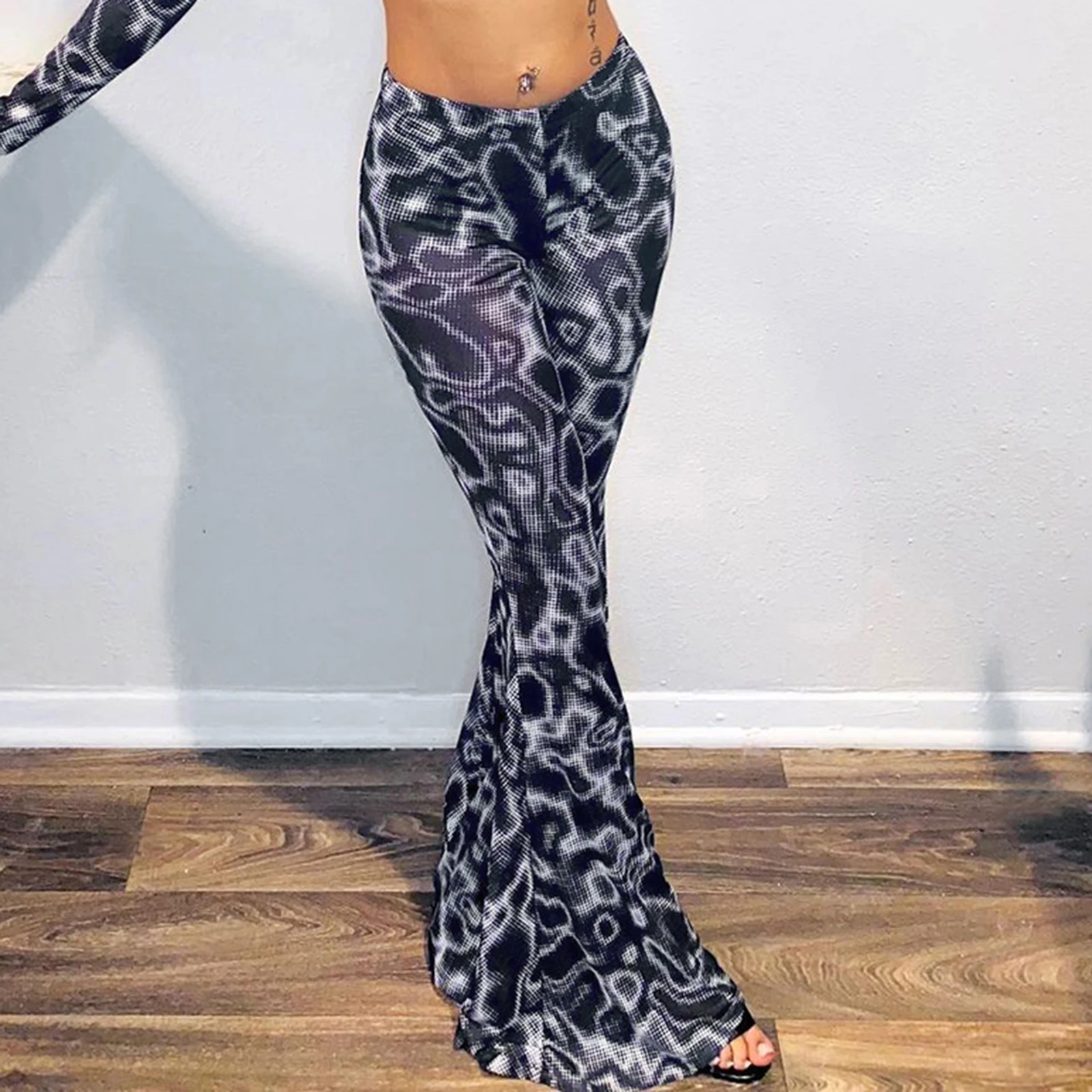 Wave-Printing-Sexy-Flare-Pants-Water-Solid-Color-Women-Summer-Long ...