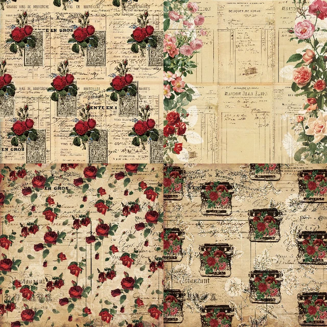 Vintage Floral Scrapbook Paper